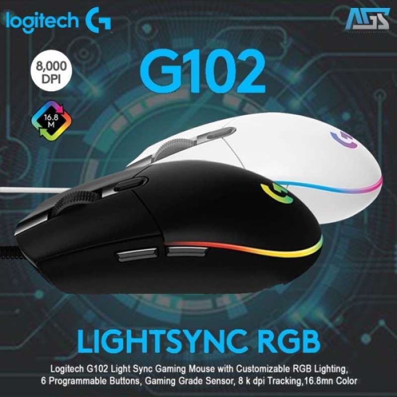 Jual Logitech G102 V2 Lightsync (Black, White) - Gaming Mouse - Multicolor di Seller METALIC ...