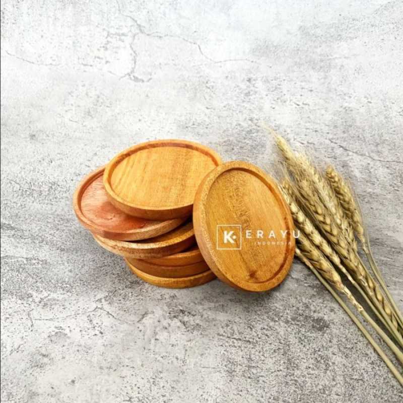 Promo Tatakan Gelas Kayu Bulat / Coaster Gelas / Alas Gelas / Alas ...