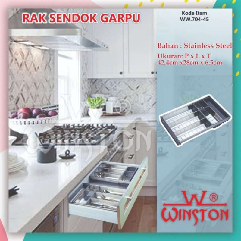 Promo Rak Sendok Stainless Winston WW.704-50 for Kitchen Set Laci ...