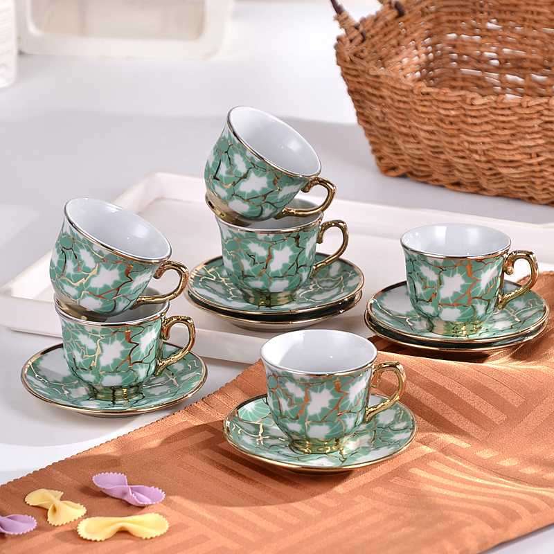 Jual Cangkir Teh Keramik Mewah Set Isi 6 Pcs - Gelas Cangkir Minuman ...