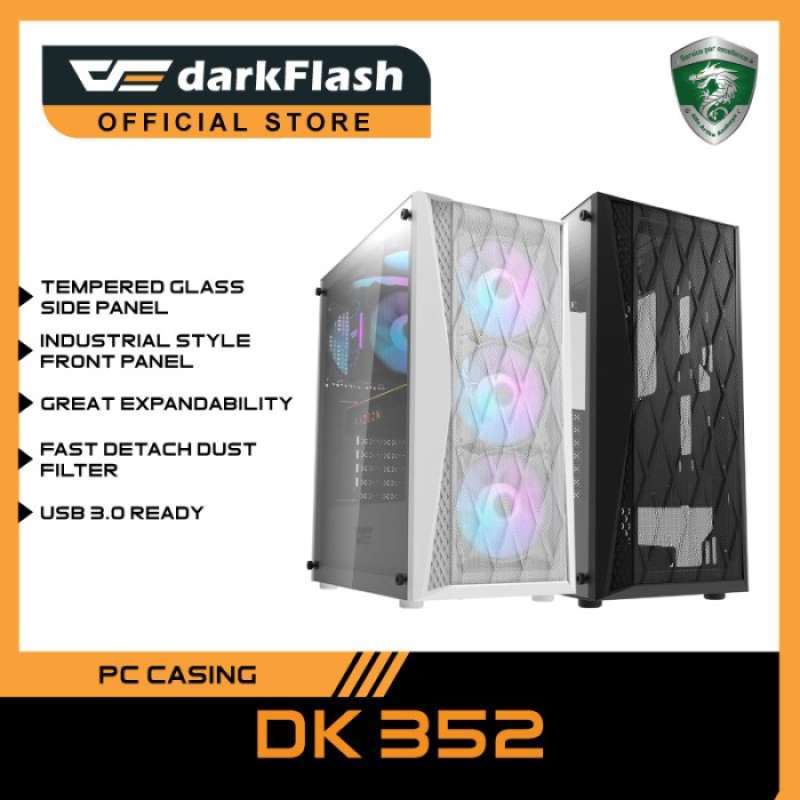 Jual Darkflash Dk352 Atx Pc Casing [with 4 Argb Fan] Di Seller ...