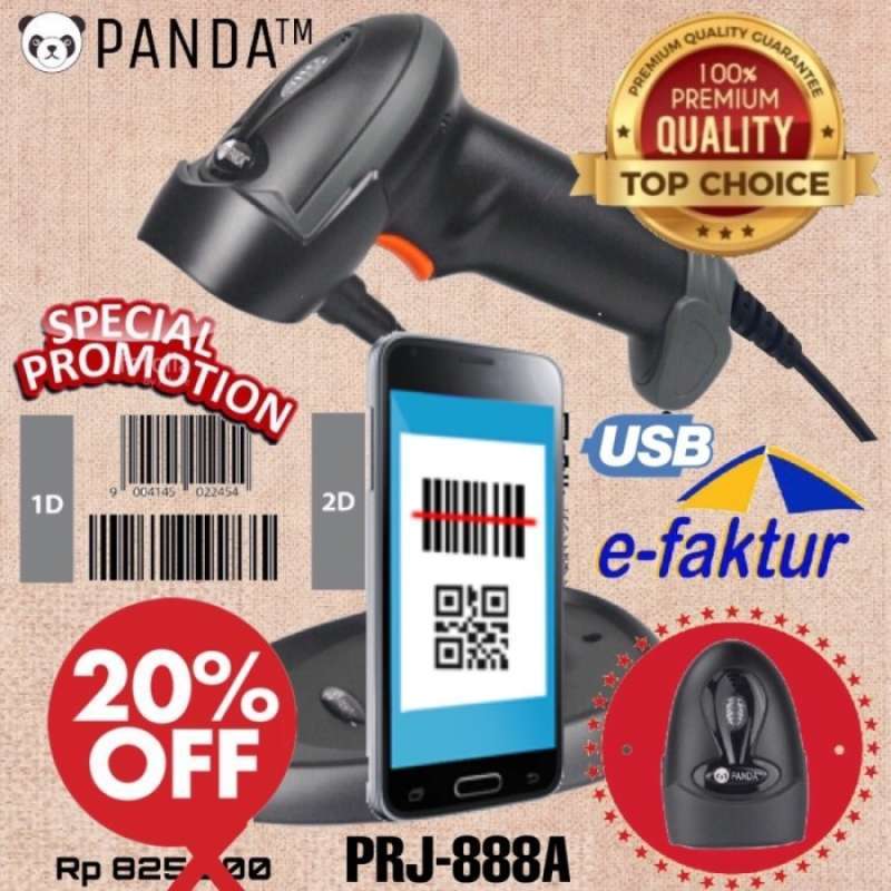 Promo Scanner E-Faktur Panda Prj-888A Auto Stand Qr Code-Efaktur 2D ...