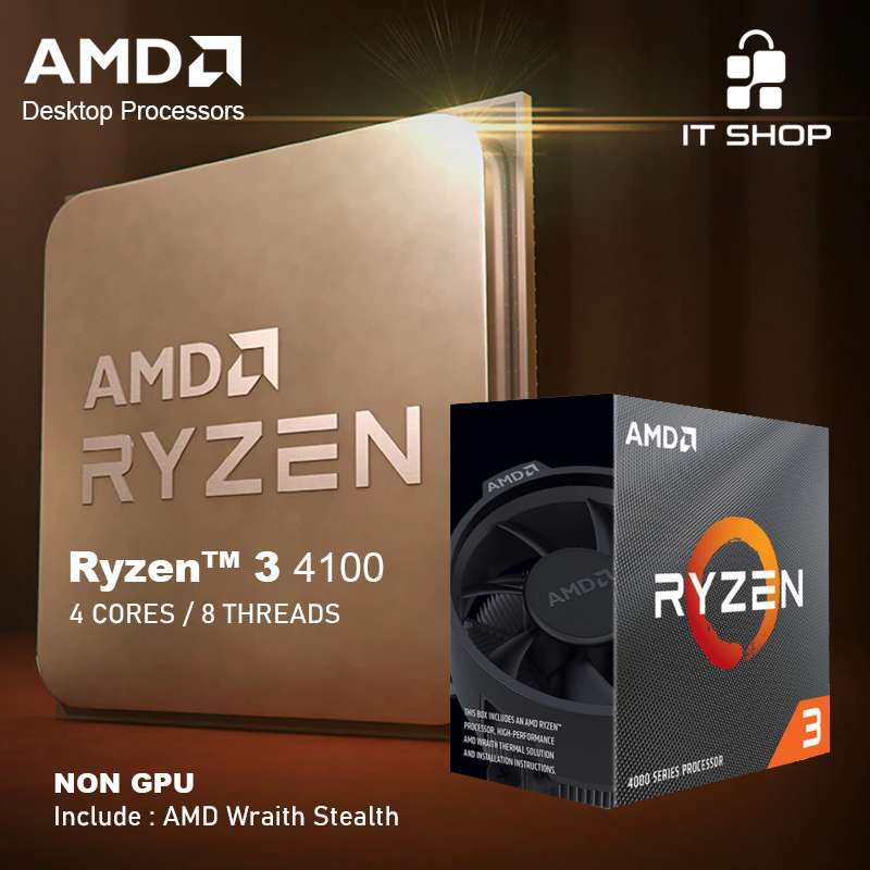 Jual Processor AMD AM4 Ryzen 3 4100 Box Wraith Cooler di Seller IT Shop ...