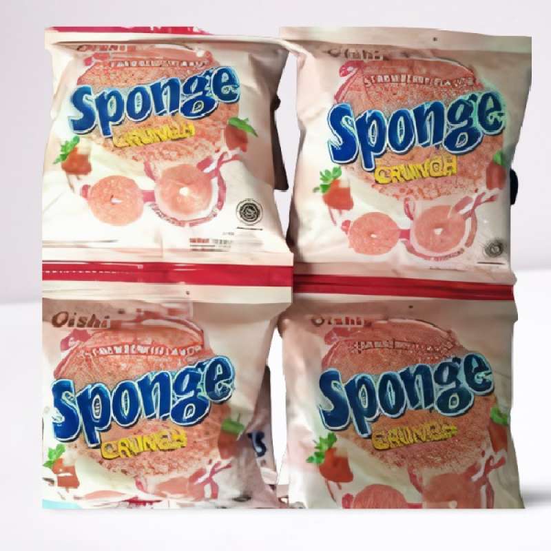 Jual oishi sponge rasa strawberry (1 pack 20 pcs) cemilan murah dan ...