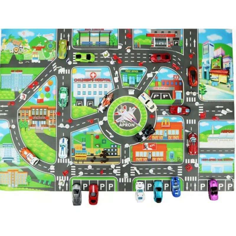Jual MAINAN EDUKASI ANAK PETA/MAPS JALAN PERKOTAAN/PARKIR UTK MOBIL ...