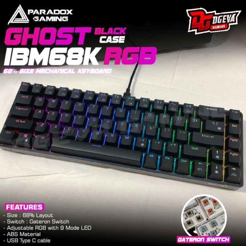 Promo Paradox Gaming Ghost Ibm68K Rgb Mechanical Gaming Keyboard Black ...