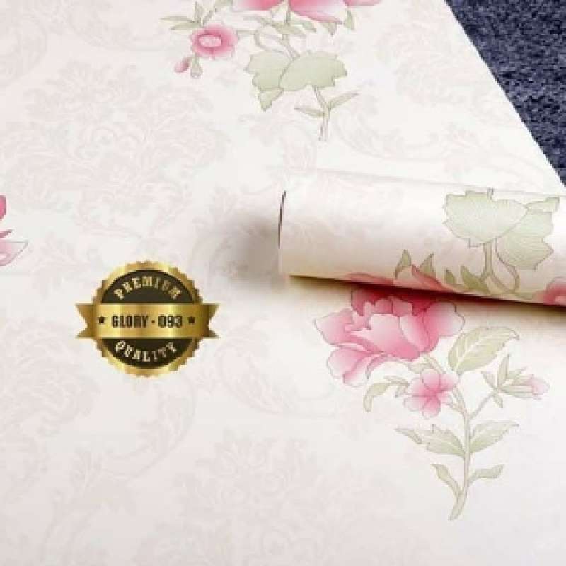 Jual Wallpaper Bunga Pink Background Krem Cerah Di Seller Rodean Shop ...