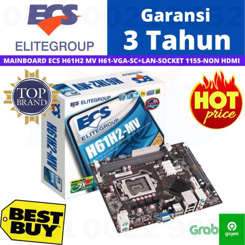 Jual MAINBOARD ECS H61H2-MV (H61, VGA, SC+LAN, SOCKET 1155, NON HDMI ) di Seller Karya Megah ...