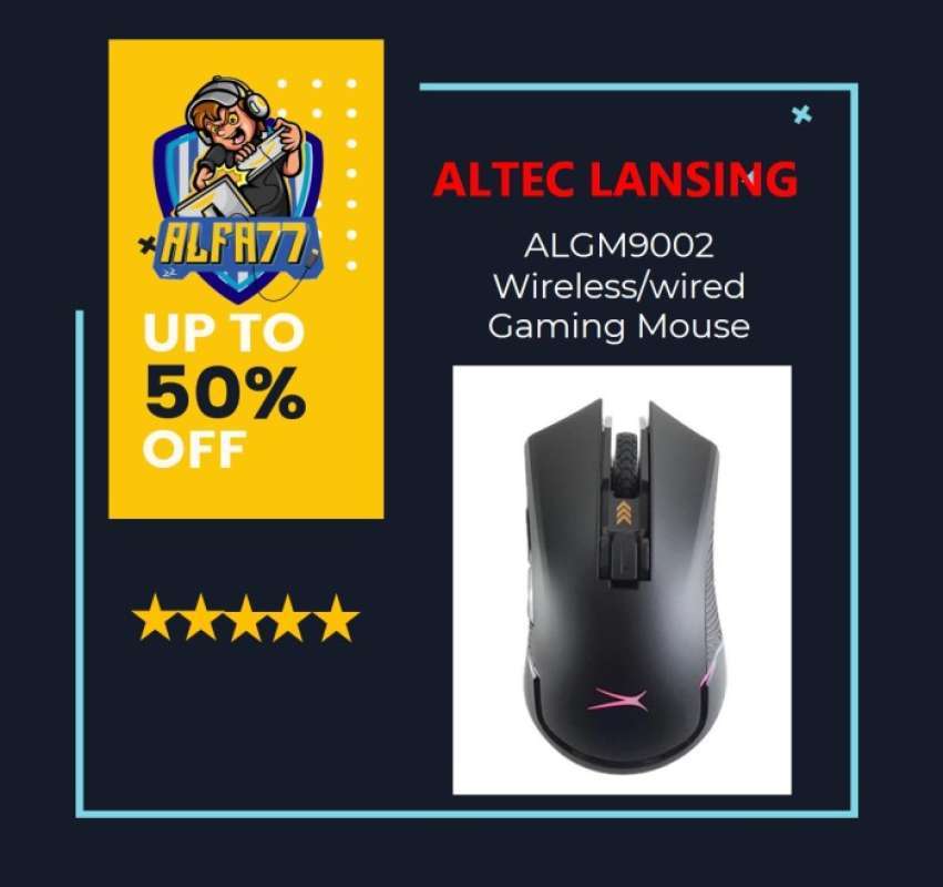 Promo Altec Lansing Algm-9002 Gaming Mouse Wireless / Wired 4800 Dpi ...