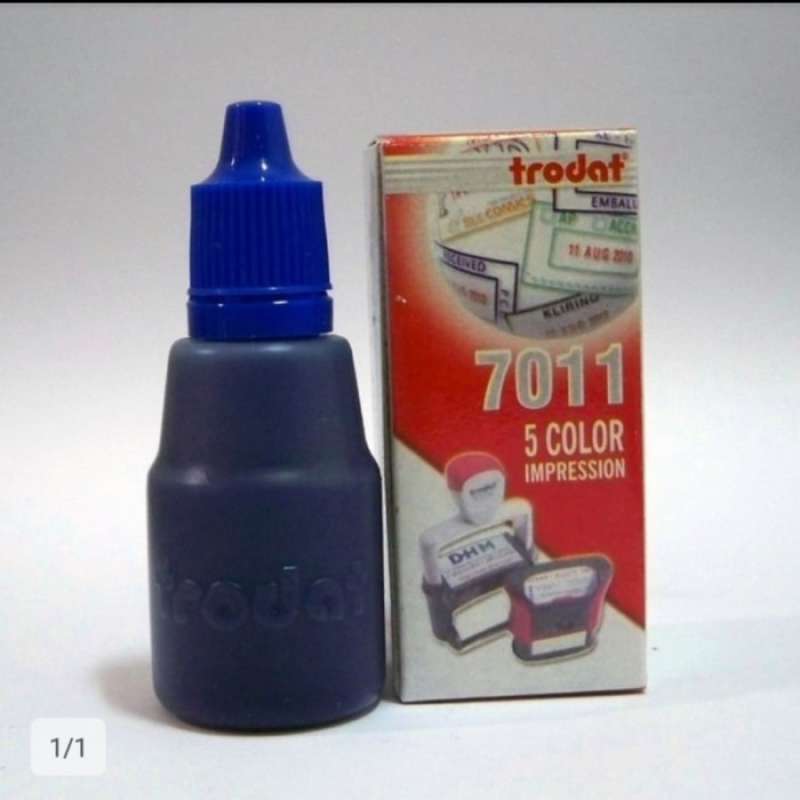 Jual tinta stempel trodat 7011 warna biru di Seller Ashlynn Shop - Wanasari, Kab. Bekasi | Blibli