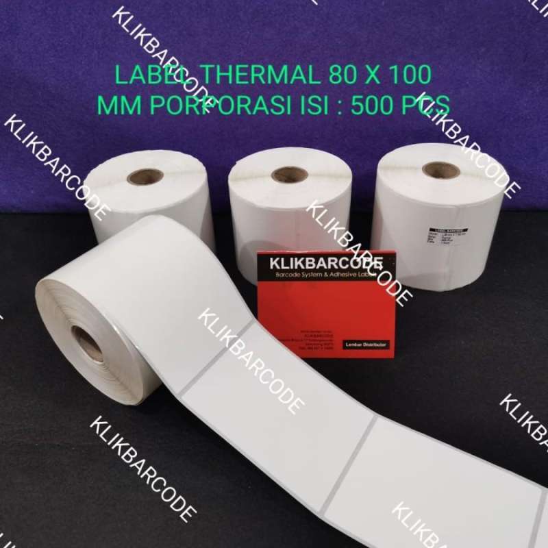 Jual Label Barcode Stiker 80 X 100 Kertas Sticker Thermal 80X100 Mm 500 ...