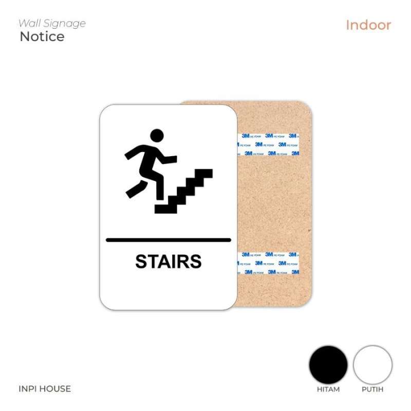 Jual Papan Petunjuk Arah Tangga - Indoor Sign Stairs - Putih di Seller ...