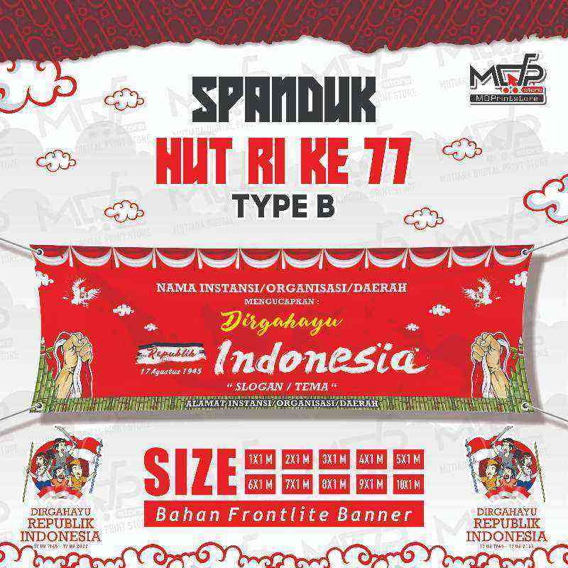 Jual SPANDUK HUT RI 4X1 METER KEMERDEKAAN BANNER AGUSTUSAN CUSTOM NAMA ...