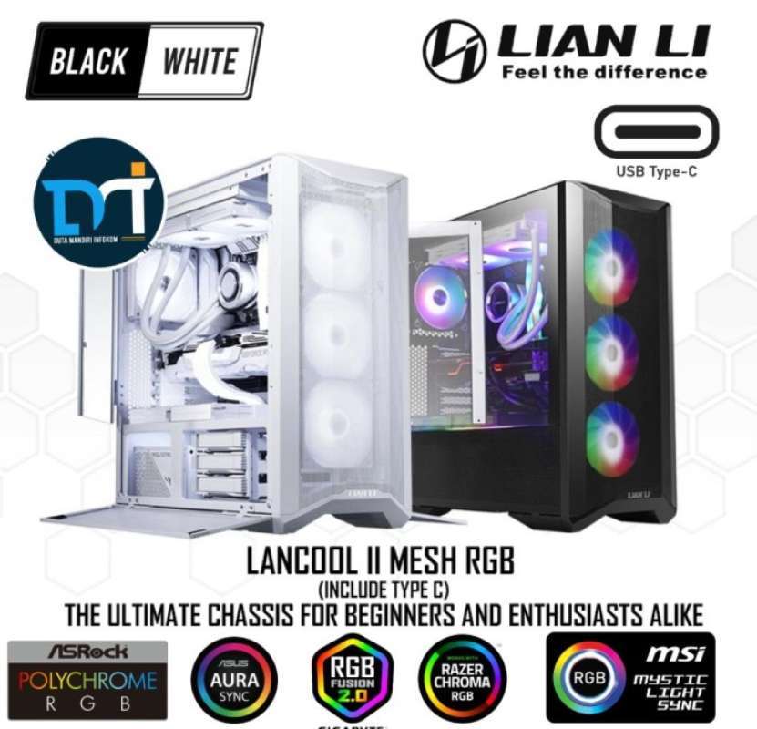 Promo Lian Li Lancool Ii Mesh Rgb White -Tempered Glass E-Atx Gaming ...