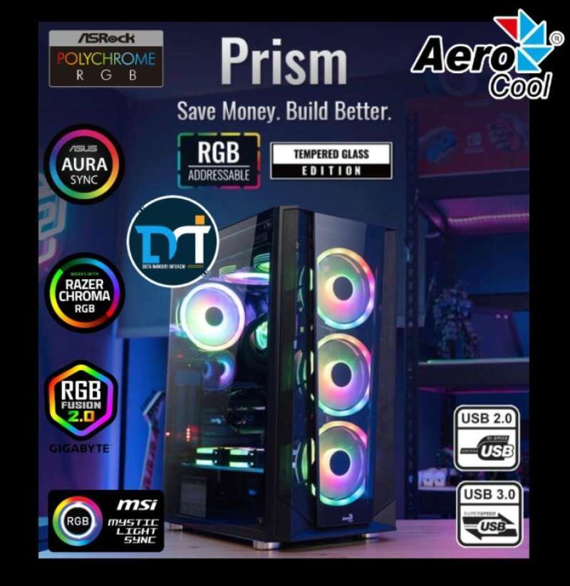 Promo Aerocool Prism V3 Argb - Tempered Glass Mid-Tower Atx Gaming Case ...