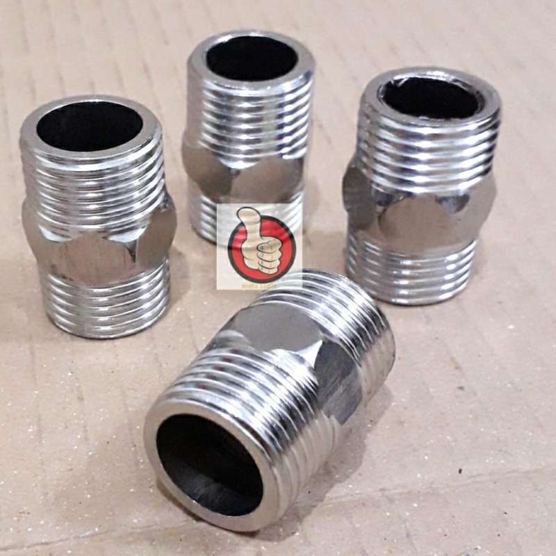 Jual Double Nepple Stainless 1/2 Inch / Sambungan Kran / Pipa Di Seller ...