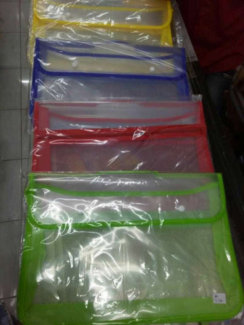 Jual map plastik lengkap kancing plus seleting / map plastik / atk di ...