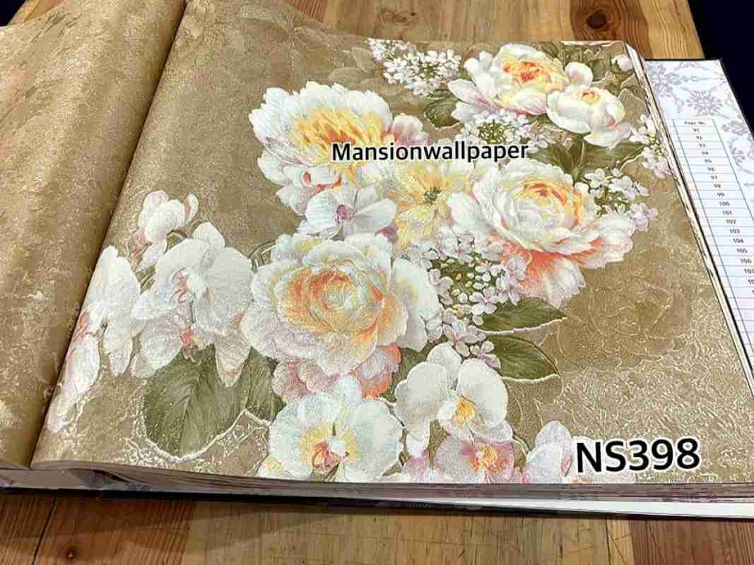 Jual Wallpaper Dinding Bunga Besar Elegan Gold Hitam Ungu Cream - Ks13 ...