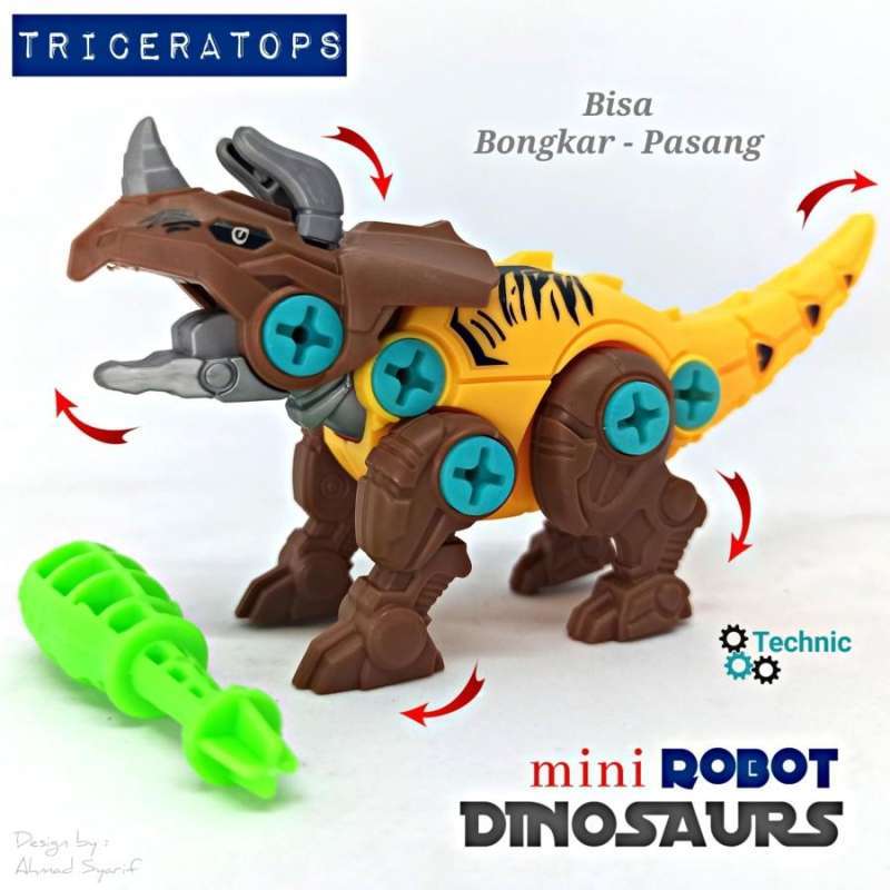 Jual MINI ROBOT DINOSAURS RAKIT (BONGKAR PASANG) MAINAN EDUKASI ANAK ...