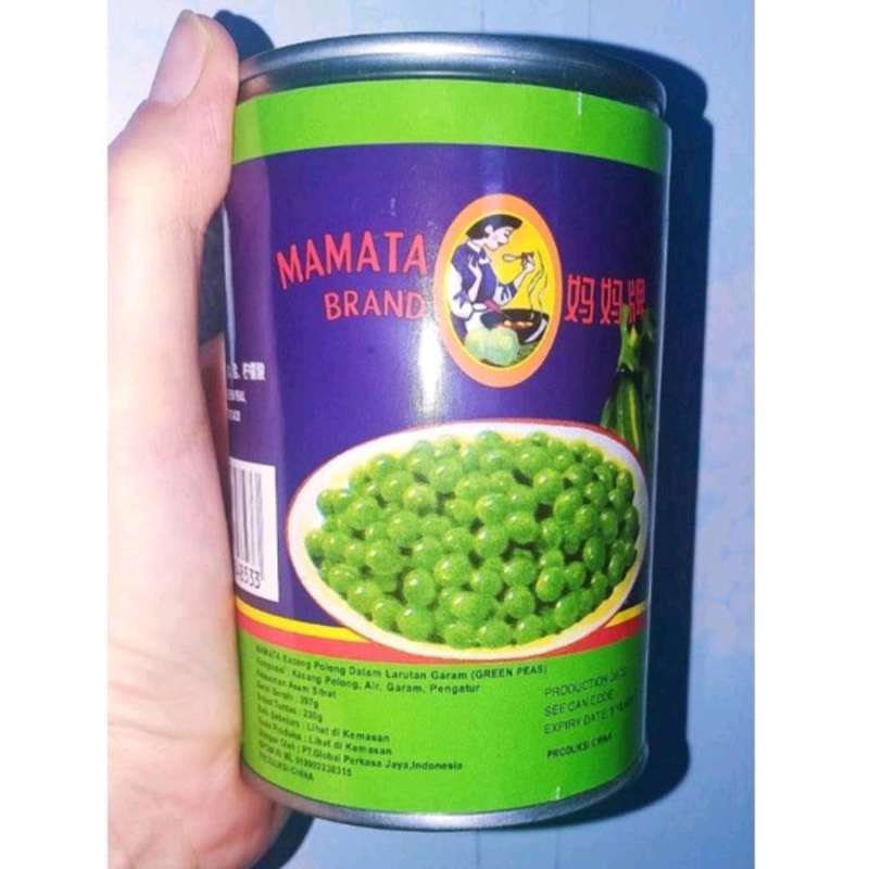 Jual KACANG POLONG KALENG MAMATA 400 gr GREEN PEAS KALENG MAMATA di ...