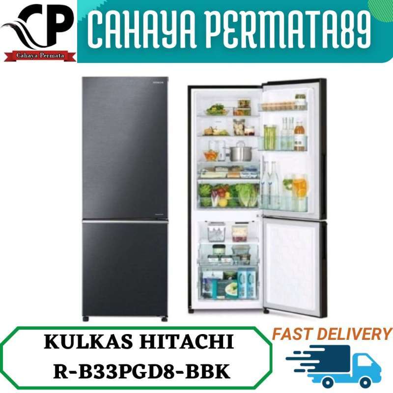 Jual Kulkas Hitachi R-B33PGD8-BBK Bottom Freezer Kulkas 2 Pintu 275 Liter di Seller Cahaya ...