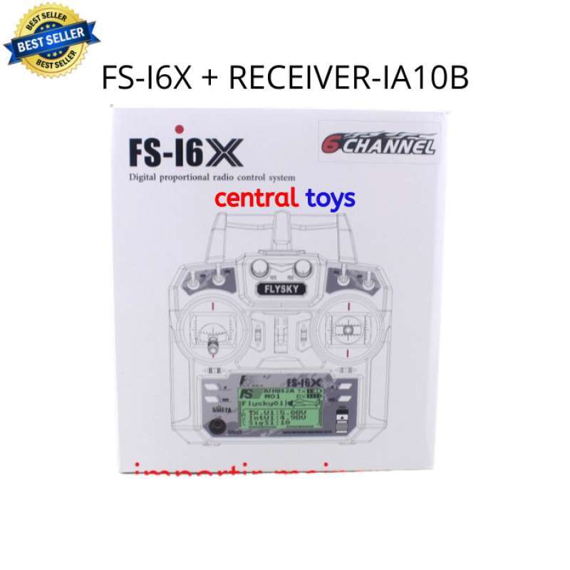 Jual FLYSKY FS-i6X 10CH plus FS-IA10B transmitter FSi6X rc plane ...