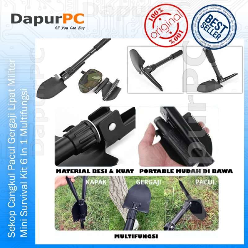 Promo CANGKUL PACUL SEKOP PORTABLE DAPAT DILIPAT MODEL ARMY Diskon 5% ...