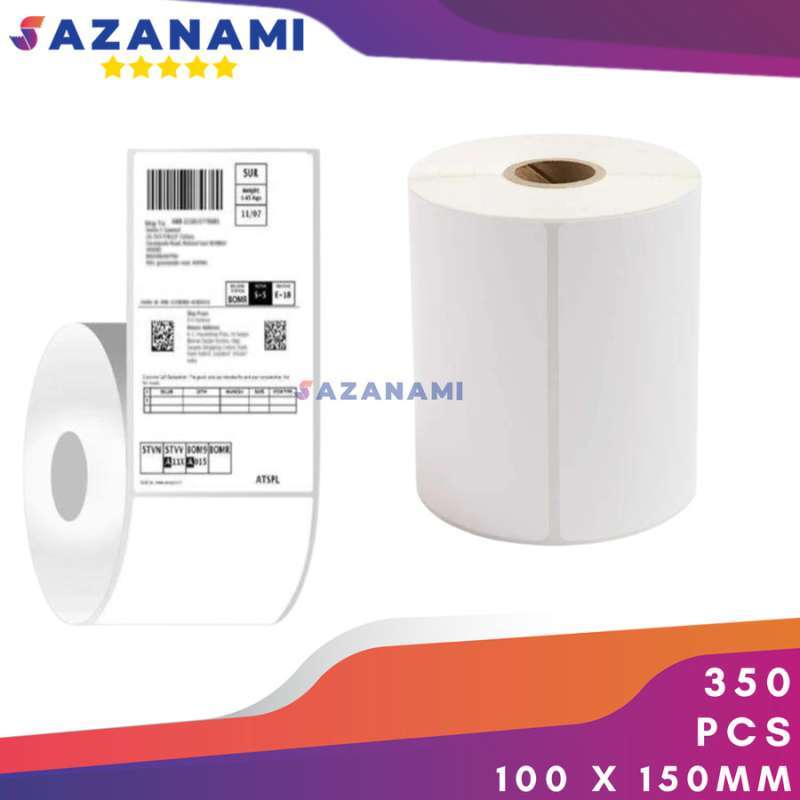 Jual LABEL BARCODE 100 X 150MM KERTAS STICKER A6 THERMAL RESI PRINTER 350Pc di Seller Sazanami ...