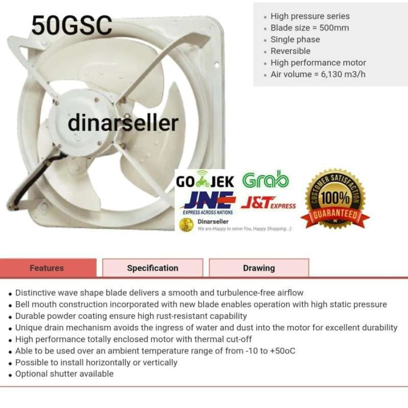 Jual KDK 50GSC INDUSTRIAL EXHAUST FAN 50GSC 20 INCH GARANSI RESMI di ...
