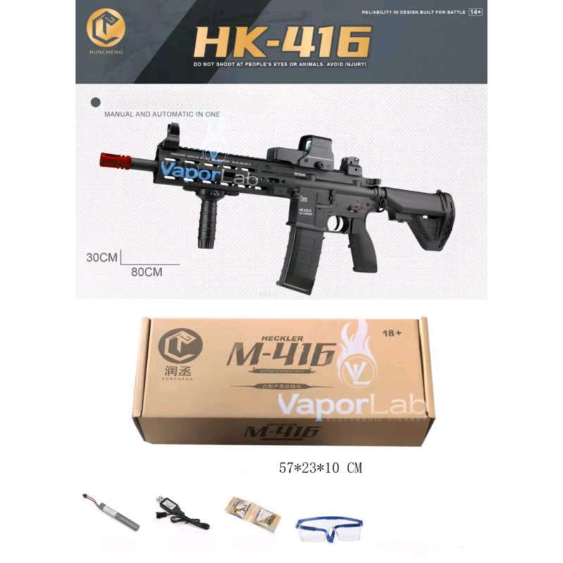 Jual mainan anak replika pistol M416 auto pubg water gel rifle cosplay ...