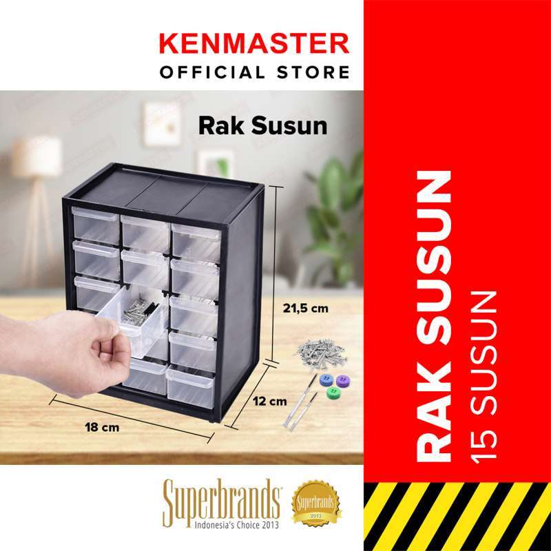 Promo Kenmaster Rak Susun Drawer [15 Susun] - Rak017 Diskon 8% Di ...
