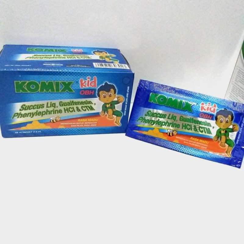 Jual komix kid obh batuk berdahak dan flu pada anak 1 dus isi 10 sachet ...