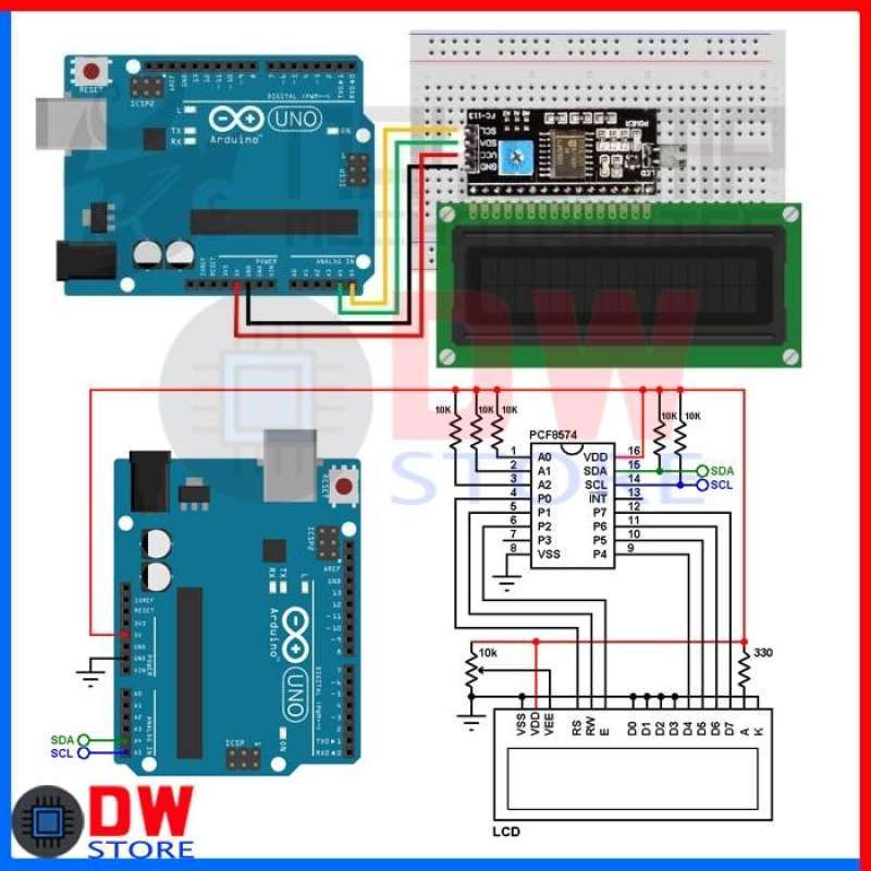 Jual I2c Iic Serial Interface Lcd1602 Lcd 1602 Lcd1602a Adapter Di ...