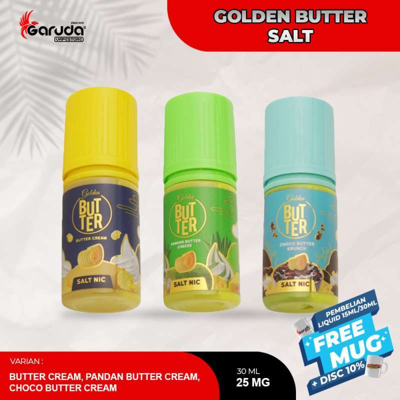 Promo Golden Butter Saltnic Liquid By Farm Factory 30ml Bercukai Diskon ...