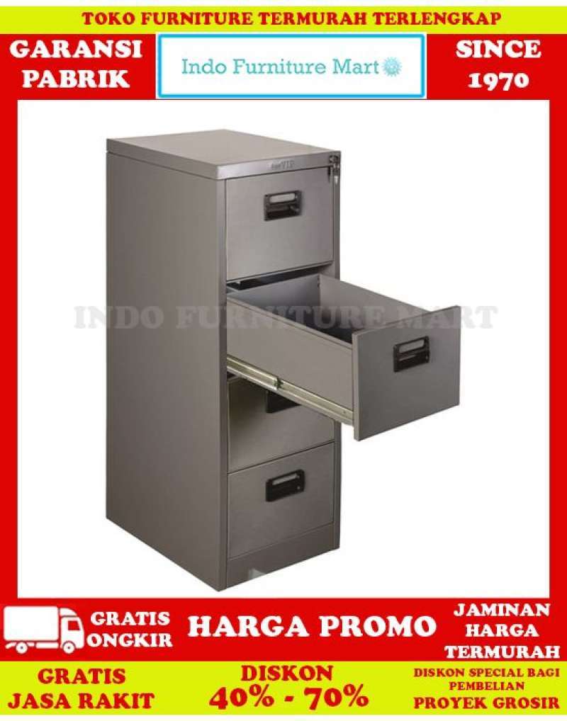 Jual Lemari Arsip Filing Cabinet Kantor Besi Vip 4 Laci Sv 304 Double ...