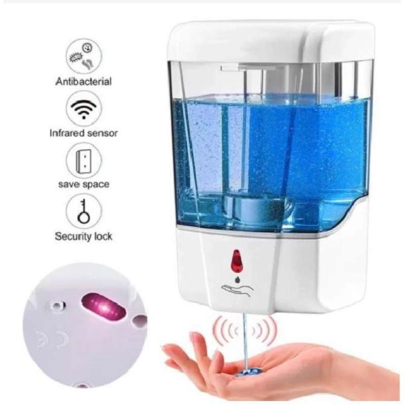 Jual Dispenser Sabun Otomatis Cair Tempat Tempel Dinding Sensor 700ml ...