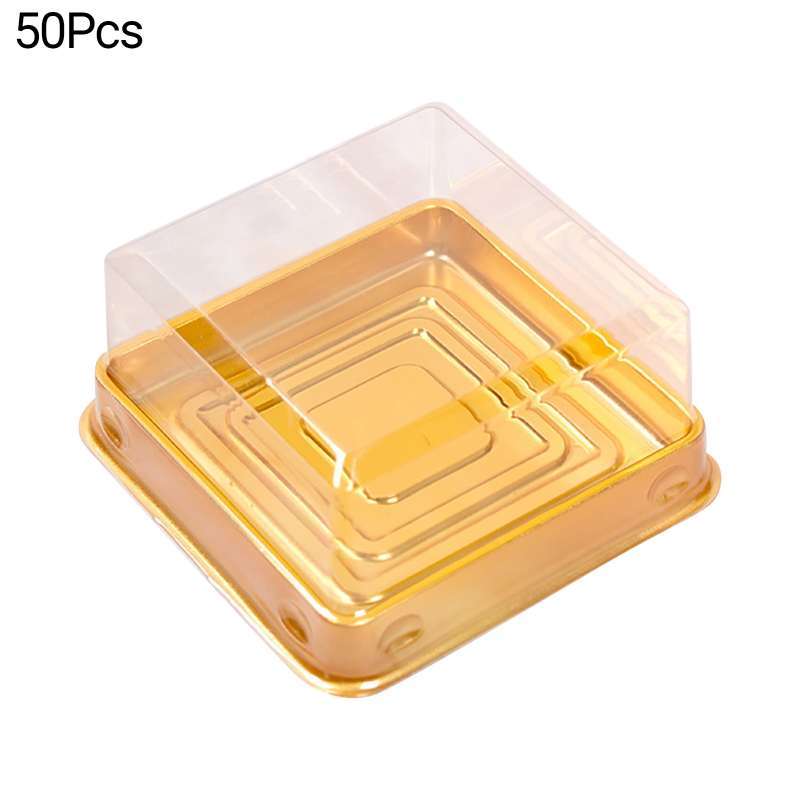 Jual 50 Set Cake Box Beautiful Appearance Disposable Plastic Clear ...