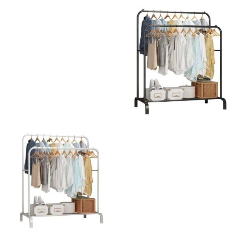 Jual Rak Gantungan Baju Stand Hanger Gawang Double Rack Multifungsi ...