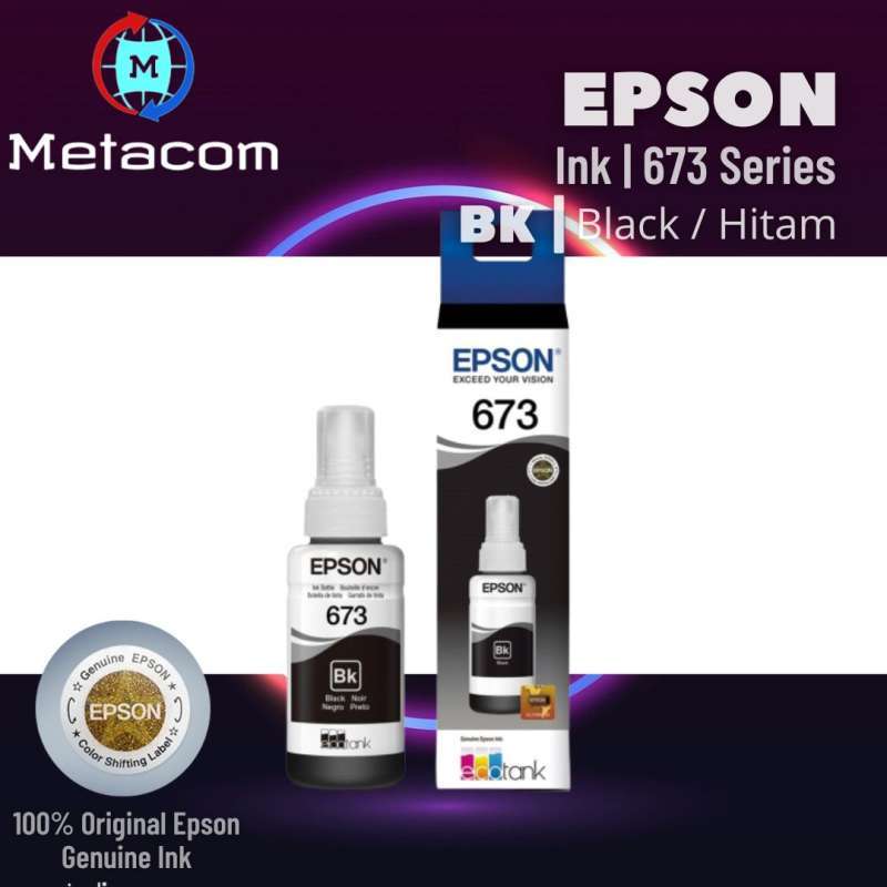 Jual Tinta Epson T6731 / T673 Black / Hitam Original Epson di Seller ...