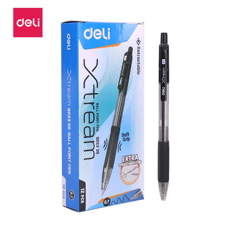 Jual Deli Eq02320 Retractable Ballpoint - Hitam [pen 0.7mm/ 12pcs] Di ...