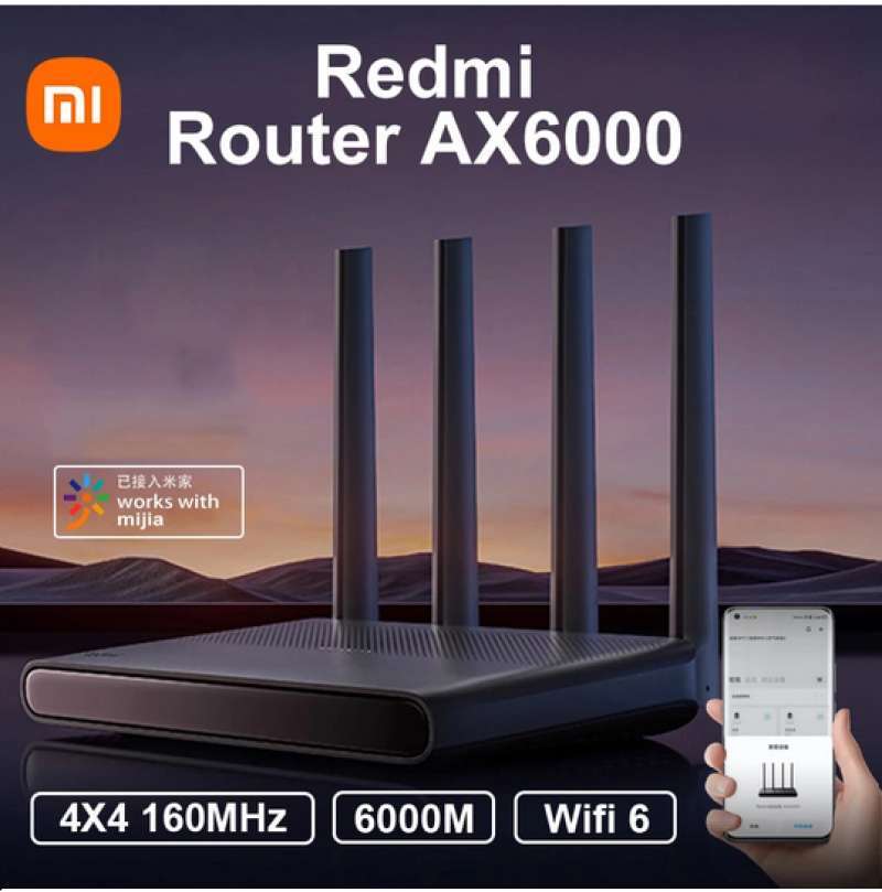Jual Xiaomi Redmi Ax6000 Mesh Router Wifi 6 Ax Gigabit Dual Band Di ...