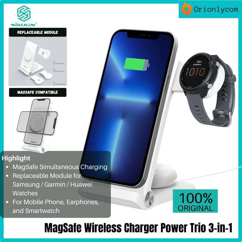 Promo Wireless Charger Nillkin MagSafe Powertrio 3in1 For 15w Iphone ...