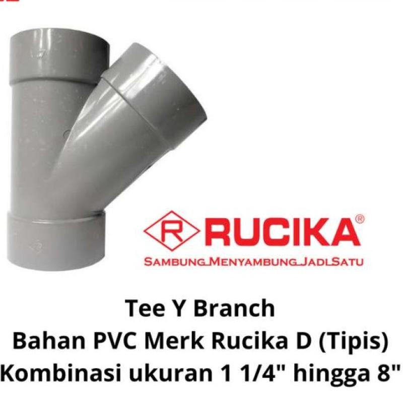 Jual Vlok Tee Y Branch Pvc Rucika 2 X 1 1/4 - D (tipis) Di Seller Toko Bintang-teknik - Mangga ...