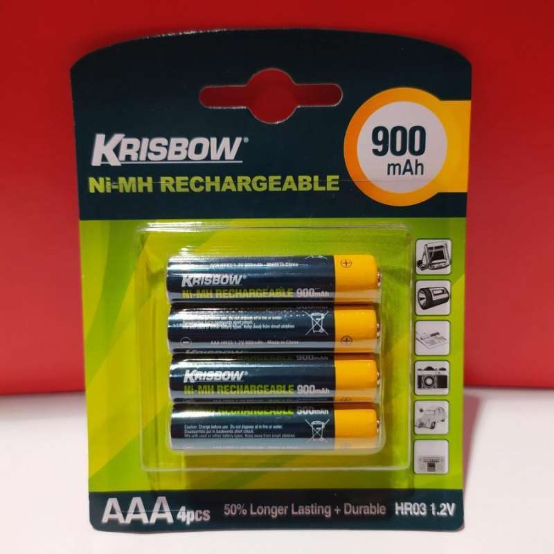 Jual Krisbow Set Baterai Rechargeable Size Aaa 900 Mah 4 Pcs Di Seller ...