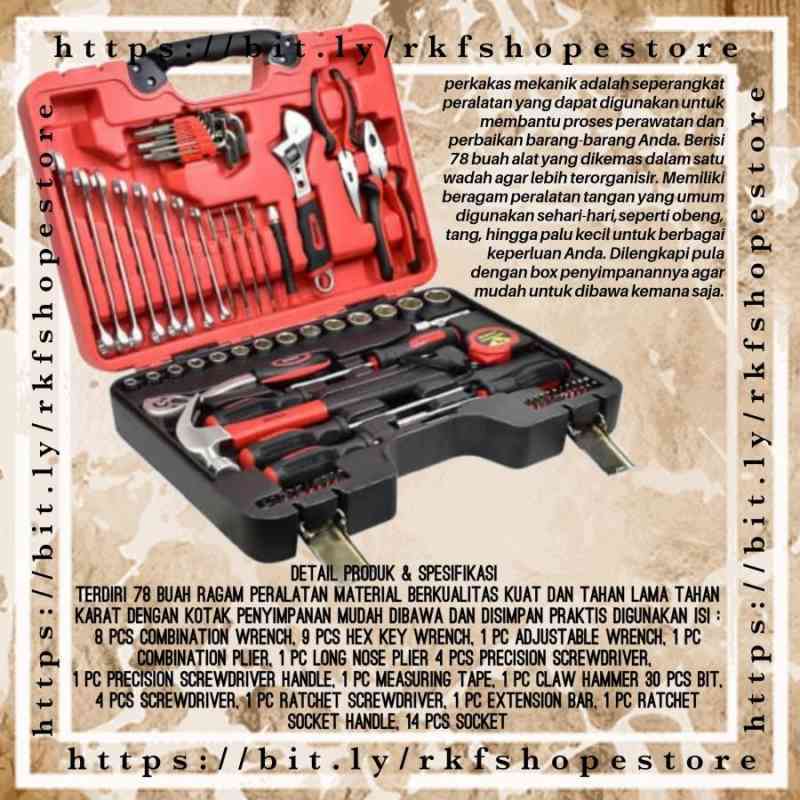 Jual Perkakas set mekanik / tool set 78pcs di Seller Rkfshopstore ...