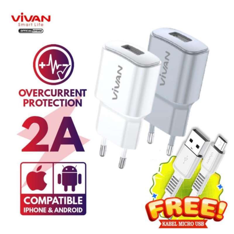 Jual Charger Vivan Power Oval 2a Single Usb Output - Garansi 1 Tahun Di ...