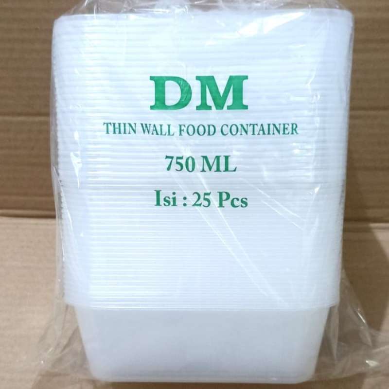 Jual Thinwall Uk 750 Ml Kotak Makan Kotak Plastik Isi 25 Pcs di Seller ...