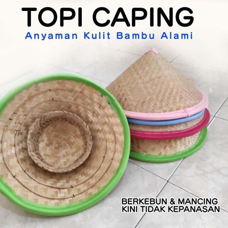 Jual TOPI CAPING BAMBU PETANI PENEDUH KEPALA DARI ANYAMAN BAMBU di ...