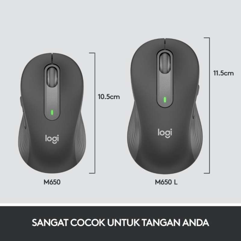Jual Logitech Signature M650 L Mouse Wireless Bluetooth Silent Full ...