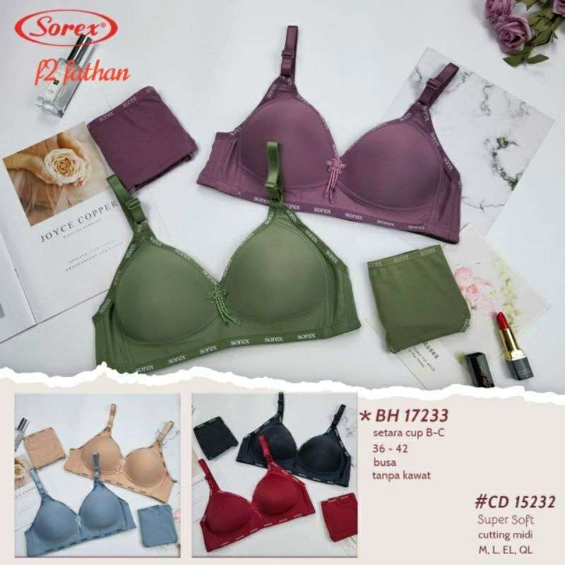 Jual Sorex Bra Wanita - Bh 17233 - Busa Cup B -c / Tanpa Kawat - Super ...